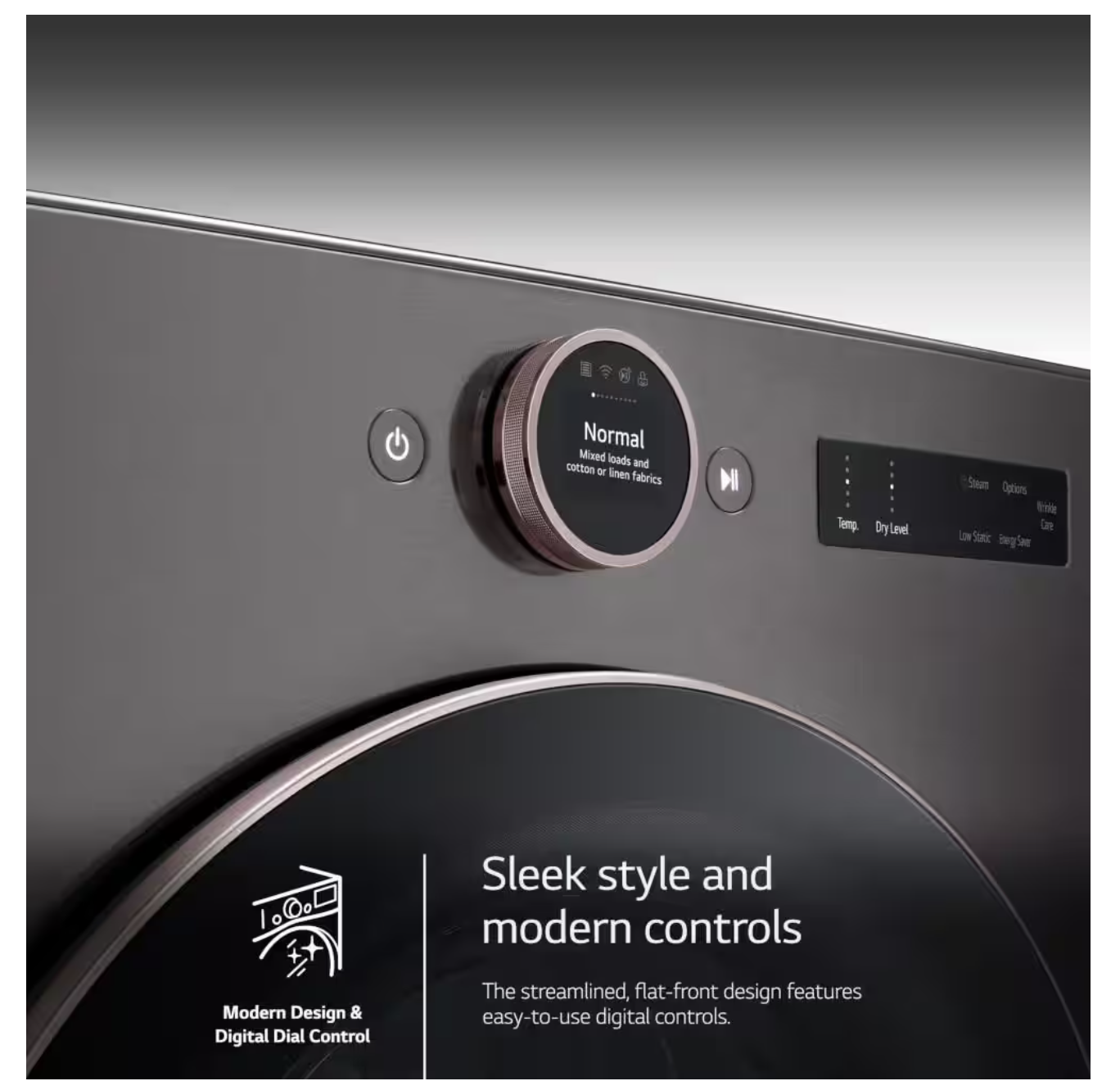 LG- 7.4 cu. ft. Vented Stackable SMART Electric Dryer with TurboSteam ...